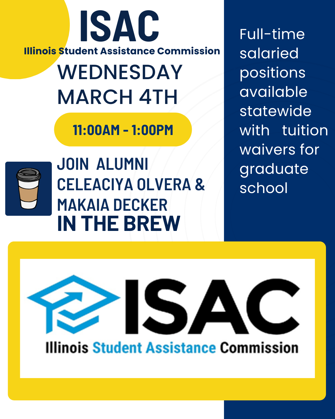 ISAC Publicity Table In the Brew! – Augustana College