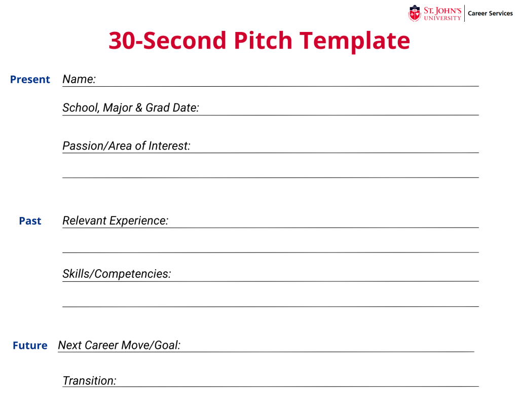 30-Second Pitch – Career Development | St. Johns University