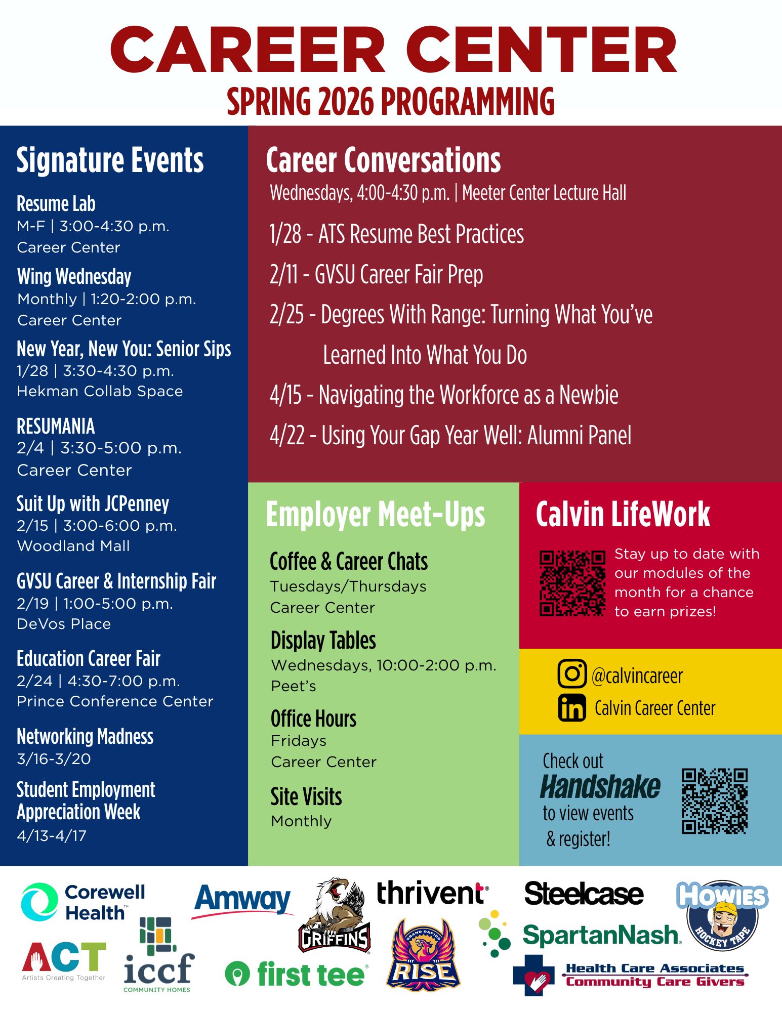 Spring 2026 Career Center Events & Programs – Career Center | Calvin ...