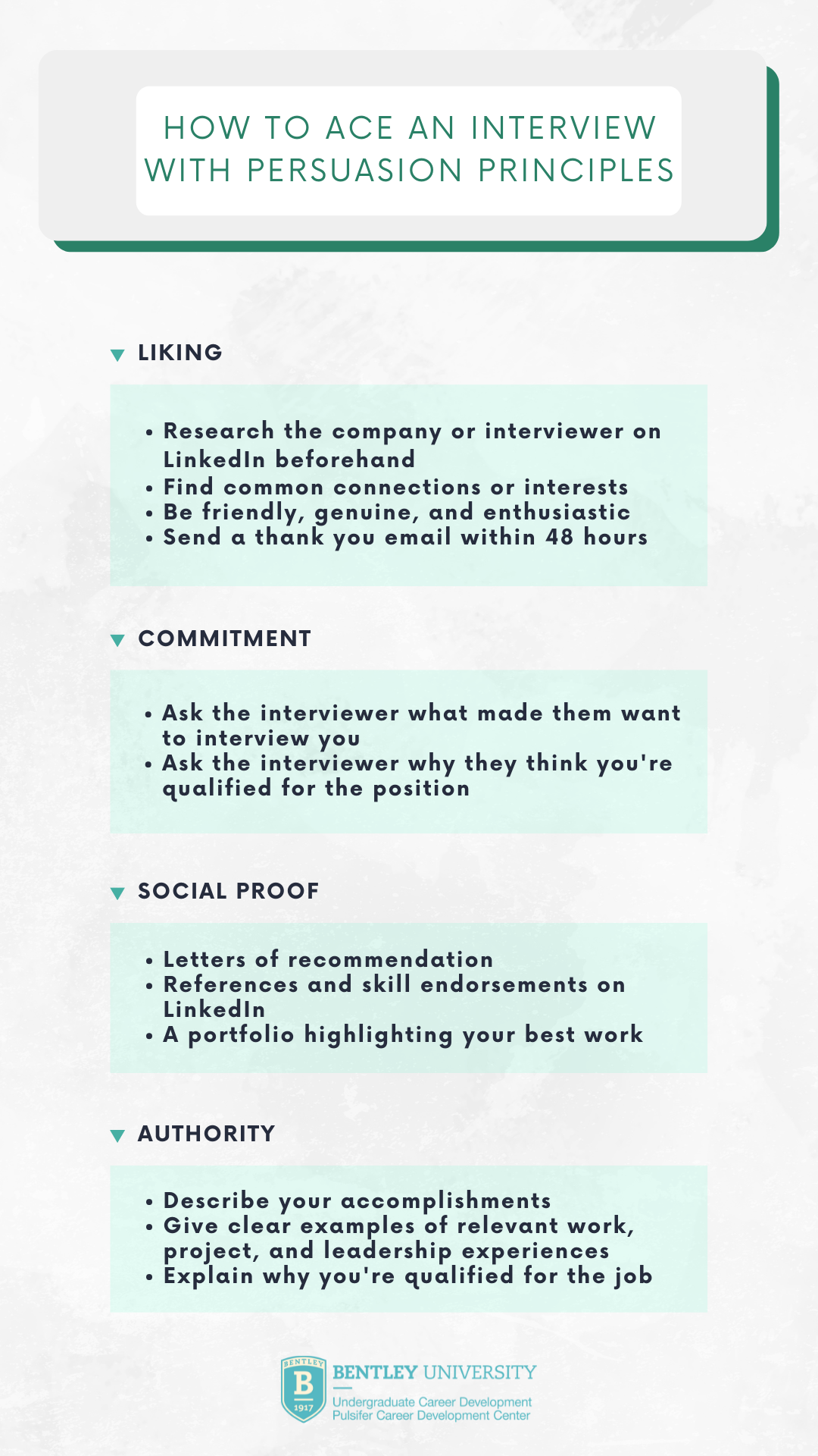 Using 4 Principles of Persuasion in Interviews – Bentley CareerEdge