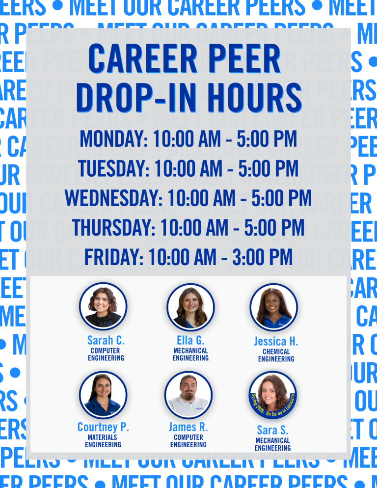 Monday Career Peer Drop-In Hours – Career and Co-op Office |Stanley and ...