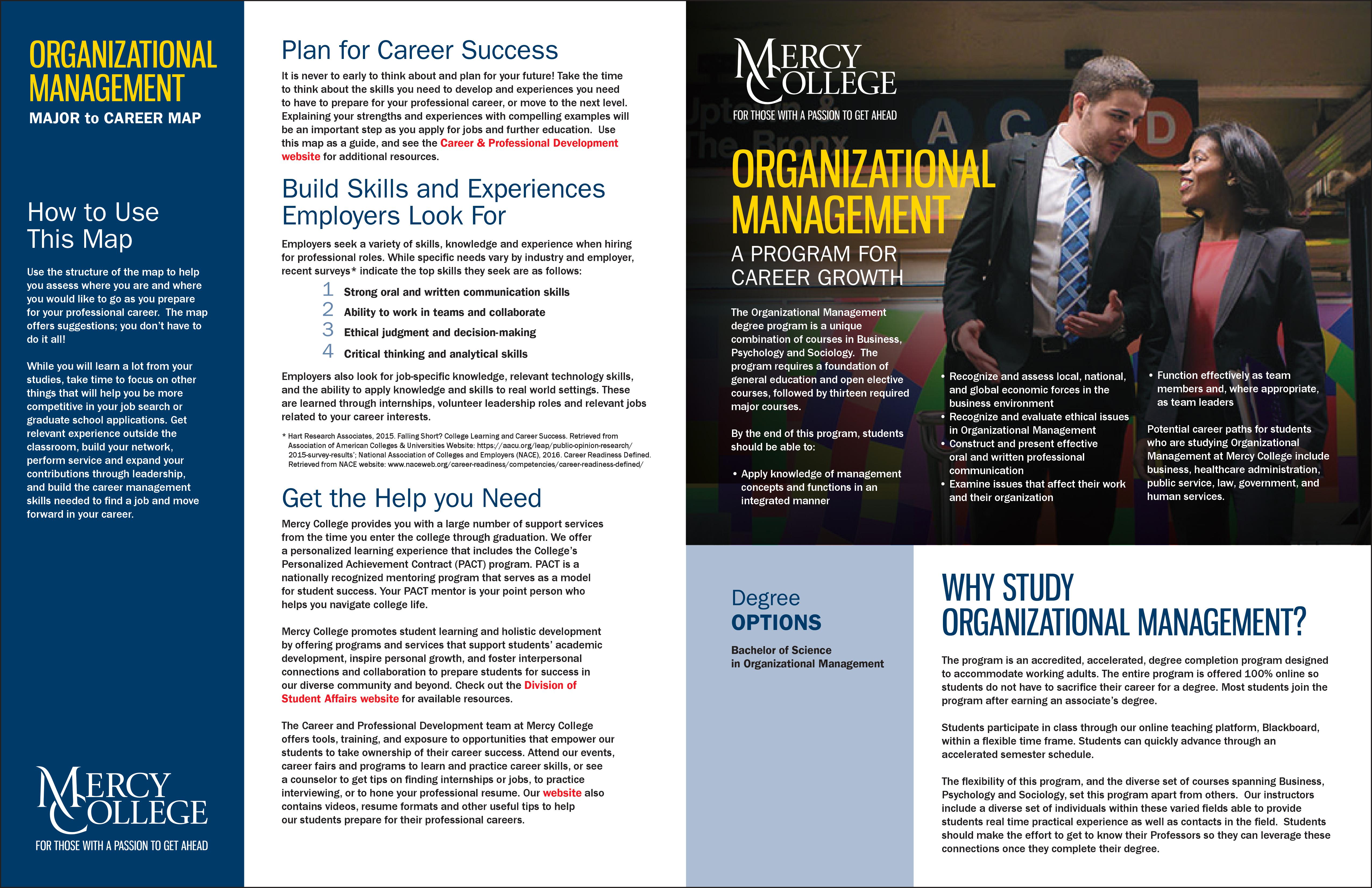 Organizational Management Major to Career Map – Career and Professional ...
