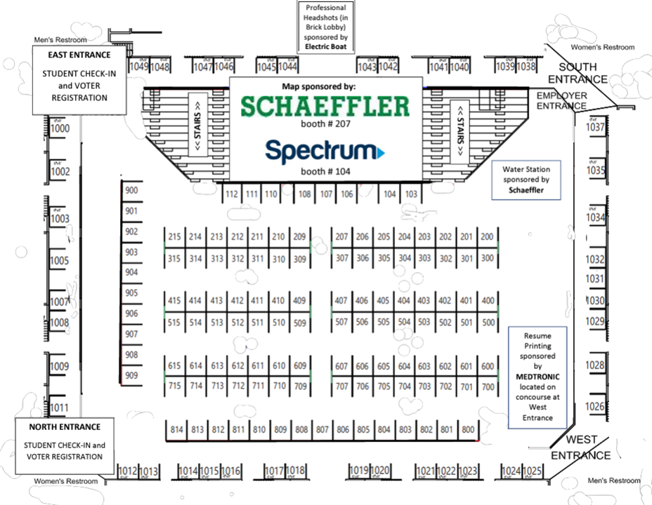 Career Fair Map – UConn Center for Career Readiness and Life Skills