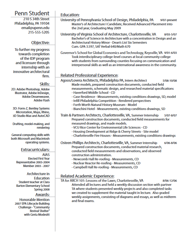 Master’s student resume samples – Career Services | University of ...