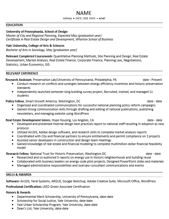 Master’s student resume samples – Career Services | University of ...