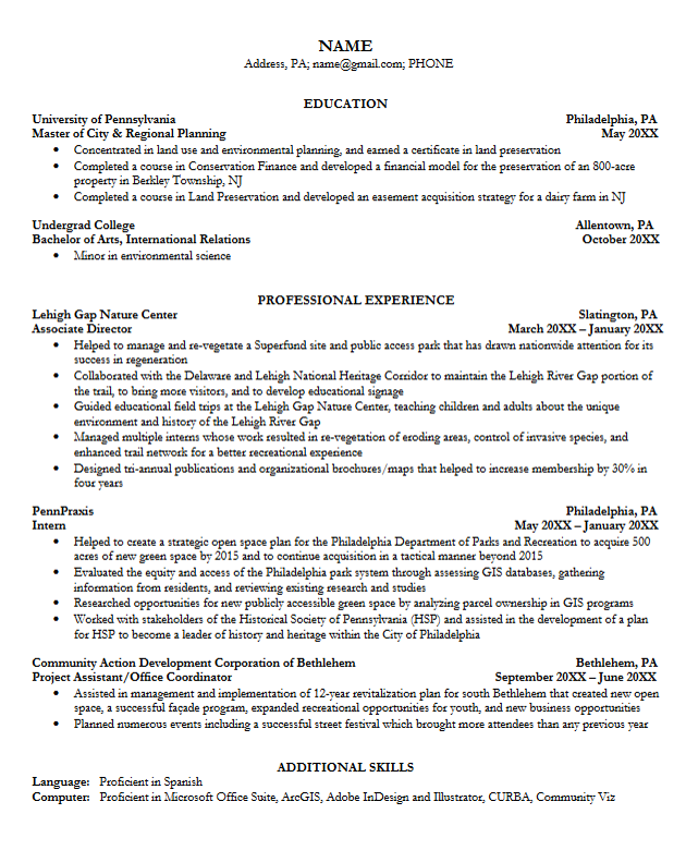 Master’s student resume samples – Career Services | University of ...
